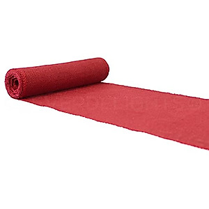 CleverDelights 9" Red Burlap Roll - Finished Edges - 5 Yards - Jute Burlap Fabric