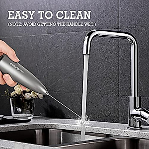 SIMPLETaste Milk Frother Handheld Battery Operated Electric Foam Maker, Drink Mixer with Stainless Steel Whisk and Stand for Cappuccino, Bulletproof Coffee, Latte