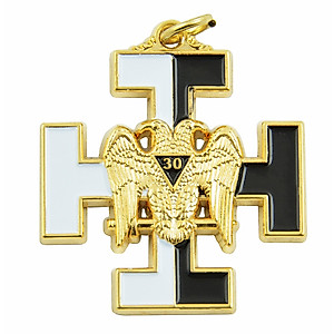 30th Degree Masonic Pendant - [White & Black][1 1/2'' Tall]