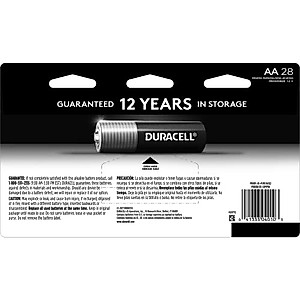 Duracell Coppertop AA Batteries with Power Boost Ingredients, 28 Count Pack Double A Battery with Long-lasting Power, Alkaline AA Battery for Household and Office Devices