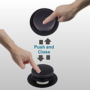 Black Bathtub Drain Tip-Toe Single Hole,Welsan Tub Drain Trim Set Conversion Kit Assembly, Coarse Thread Replacement Trim Kit with 1-Hole Overflow Faceplate Includes an Adapter, Matte Black