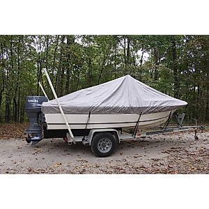 VORTEX Heavy Duty Grey/Gray Center Console Boat Cover for 15'7" - 17'6" Boat