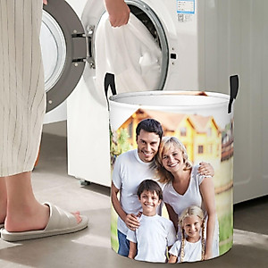 Custom Laundry Baskets Personalized Hampers Add Your Name Photo Text Customized Collapsible Dirty Clothes Baskets for Bedroom Bathroom Livingroom Barbershop Large 19.6" x 15.7"