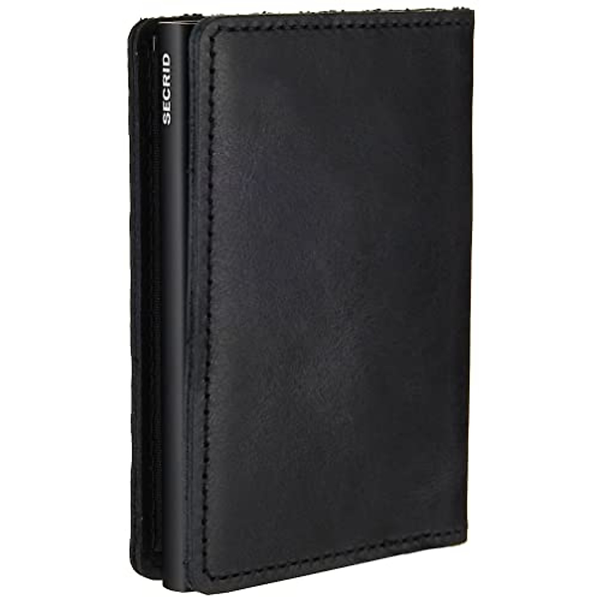 Secrid Men Slim Wallet Genuine Leather RFID Card Case Max 12 Cards, Black, 14mm slim