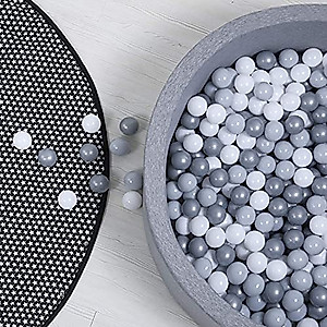 GOGOSO Ball Pit Balls - Plastic Play Pit Balls Crawl Ball with Color Grey, Light Grey, White for Baby Kids Playpen Pool, 2.2 Inch, 100 pcs