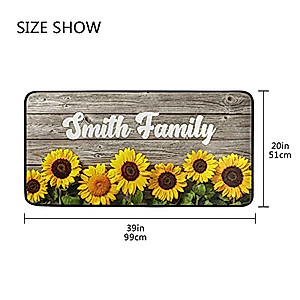 DOMIKING Custom Kitchen Rugs Non-Slip Personalized Kitchen Mat for Floor Fall Kitchen Decor Accessories Rustic Comfort Foam Rug Farmhouse Standing Mat Customized Doormat (39"x 20")