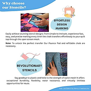 Full Line Stencil - Christmas Star - Edge to Edge Stencil, Continuous Line Template for Free Motion Quilting, Long-Arm Quilting (60041)