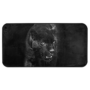 Kitchen Rugs Runner Black Panther in Dark Doormat Bath Rugs Non Slip Area Rugs for Bathroom Kitchen Indoor 39" X 20"