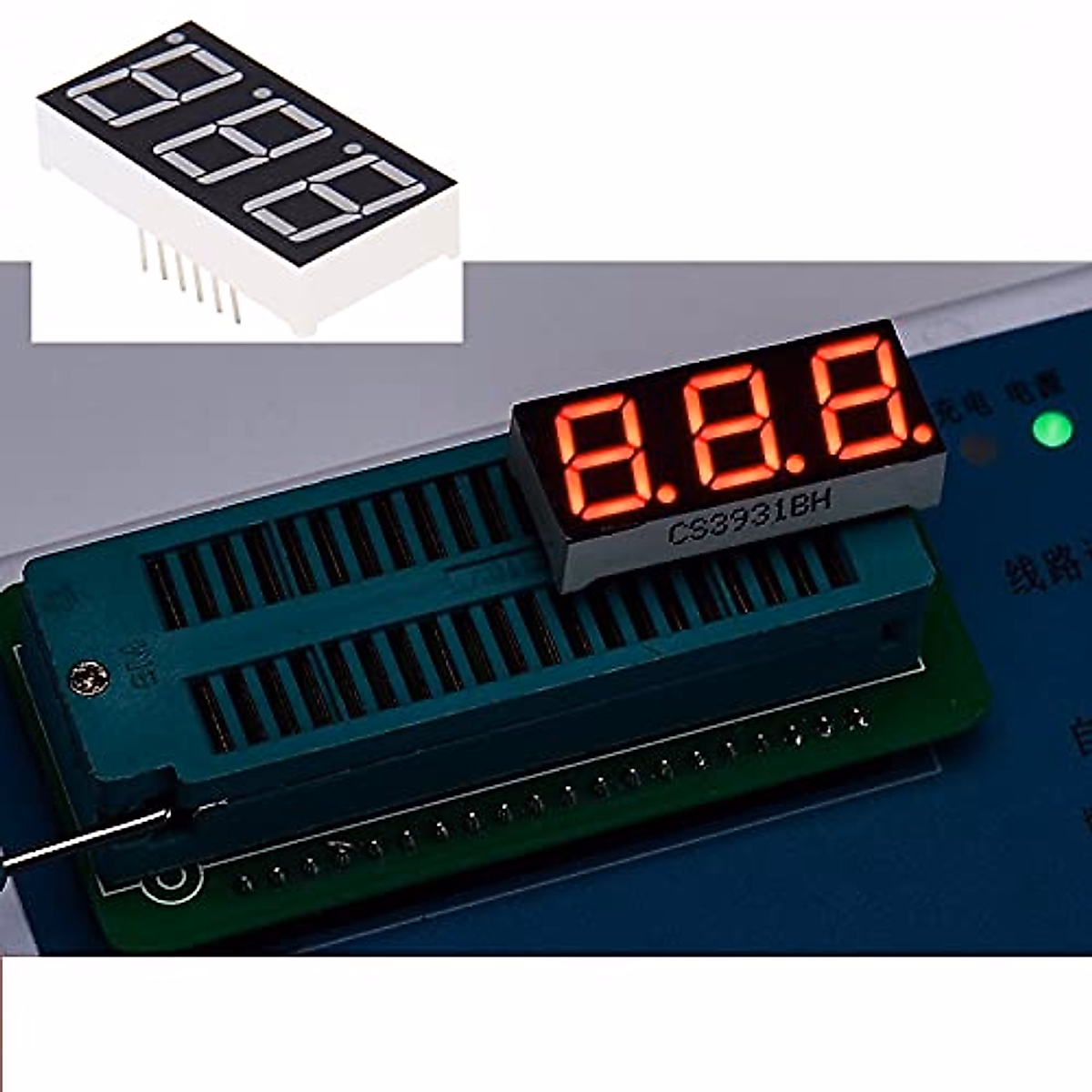 Bettomshin 20Pcs LED Digital Tube Common Cathode 12 Pin 3 Bit 1.48 x 0.75 x 0.31inch(LxWxH) 0.56" Red Display Digital Tube 5631A