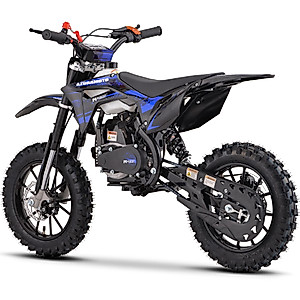 MotoTec Thunder 50cc 2-Stroke Kids Gas Dirt Bike Blue