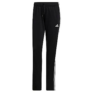 adidas Women's Warm-Up Tricot Regular 3-Stripes Track Pants, Black, X-Large