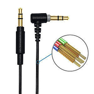 Learsoon Replacement MDR -10R Headphones Cable MDR-1A Extension Cords Compatible with Sony MDR-100ABN MDR-XB950bt MDR-1000X MDR-1ADAC MDR-ZX770BN MDR-1ABT Noise Cancelling Headsets (Black)