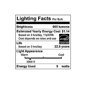 Ecosmart Bright White LED BR30 Dimmable Flood Bulb, 65W Replacement, 9 Watt, 655 Lumens - 3000K - Indoor/Outdoor Rated (6-Pack)