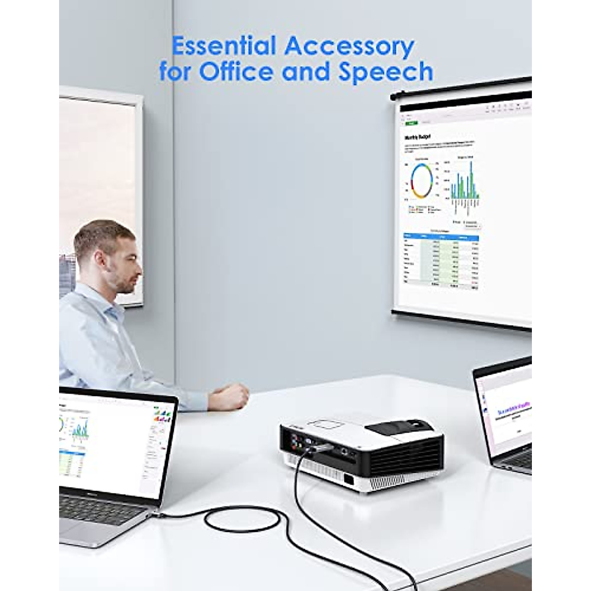 LENTION 6FT USB C to HDMI 2.0 Cable Adapter (4K/60Hz) Compatible 2023-2016 MacBook Pro, New iPad/Surface/Mac Air, Note 21/20/10, Stable Driver Certified (CB-CU707-2M, Space Gray)