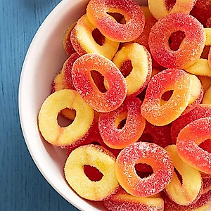 Trolli Peachie O's Sour Gummy Rings Candy, 5 Pound Bulk Bag