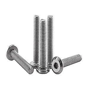 M6 x 45mm Socket Head Cap Screws Bolts Barrel Nuts Kit, 304 Stianless Steel 18-8, Binding Screws Posts for Baby Beds Furnitures Leather Belt Screws, 10 Pairs