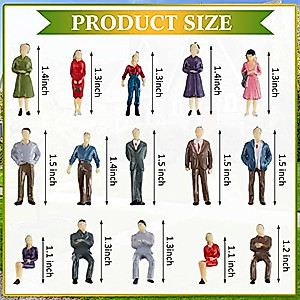 Juexica 80 Pcs Mini People Figurines 1:50 Scale Model Trains Architectural Painted Figures Tiny Plastic Miniature Sand Tray Miniatures Sitting Standing Toy for Scenes