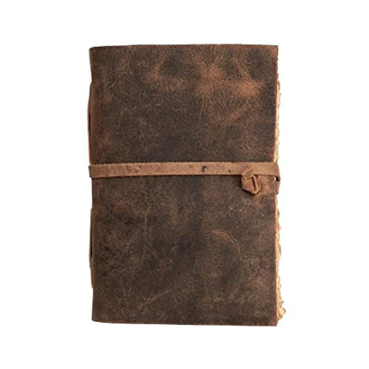 LEATHER VILLAGE - Leather Journal – Vintage Leather Journal – Book of Shadows – Leather Bound Journal – Leather Sketchbook – Antique/Vintage Deckle Edge Handmade Paper of 200 GSM – 8 X 6 inches