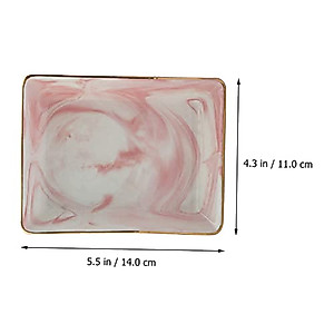 NOLITOY 1pc Marble Storage Tray Necklace Ring Holder Porcelain Jewelry Trinket Tray Necklace Display Dish Trinket Dish Perfume Tray Desk Tray Jewelry Plate Decorate Earrings Miss Ceramics