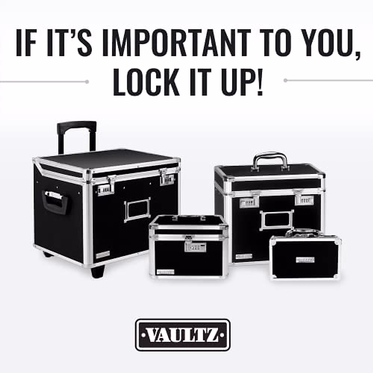 Vaultz Medicine Lock Box w/ Combination Lock - 5 x 7 x 5" Cabinet Safe, Black