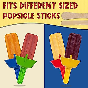 THE ORIGINAL Pop No Drop Popsicle Holder - BPA Free & Dishwasher Safe - Mess-Free Frozen Treats Holder with Straw - No Drip Drop Ice Pop Popsicle Holders for Kids & adults - 2 Random Color (not 4)
