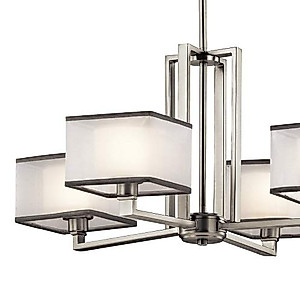 Kichler Kailey 4-Light Chandelier in Brushed Nickel, 24" Transitional Chandelier for Dining Room, Living Room, or Bedroom, (25" W x 13.25" H), 43438NI