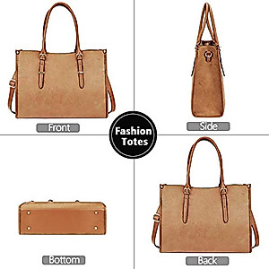 Laptop Bag for Women 15.6 Inch Waterproof Lightweight Leather Laptop Tote Bag Womens Professional Business Office Work Bag Briefcase Large Computer Bag Shoulder Handbag Brown