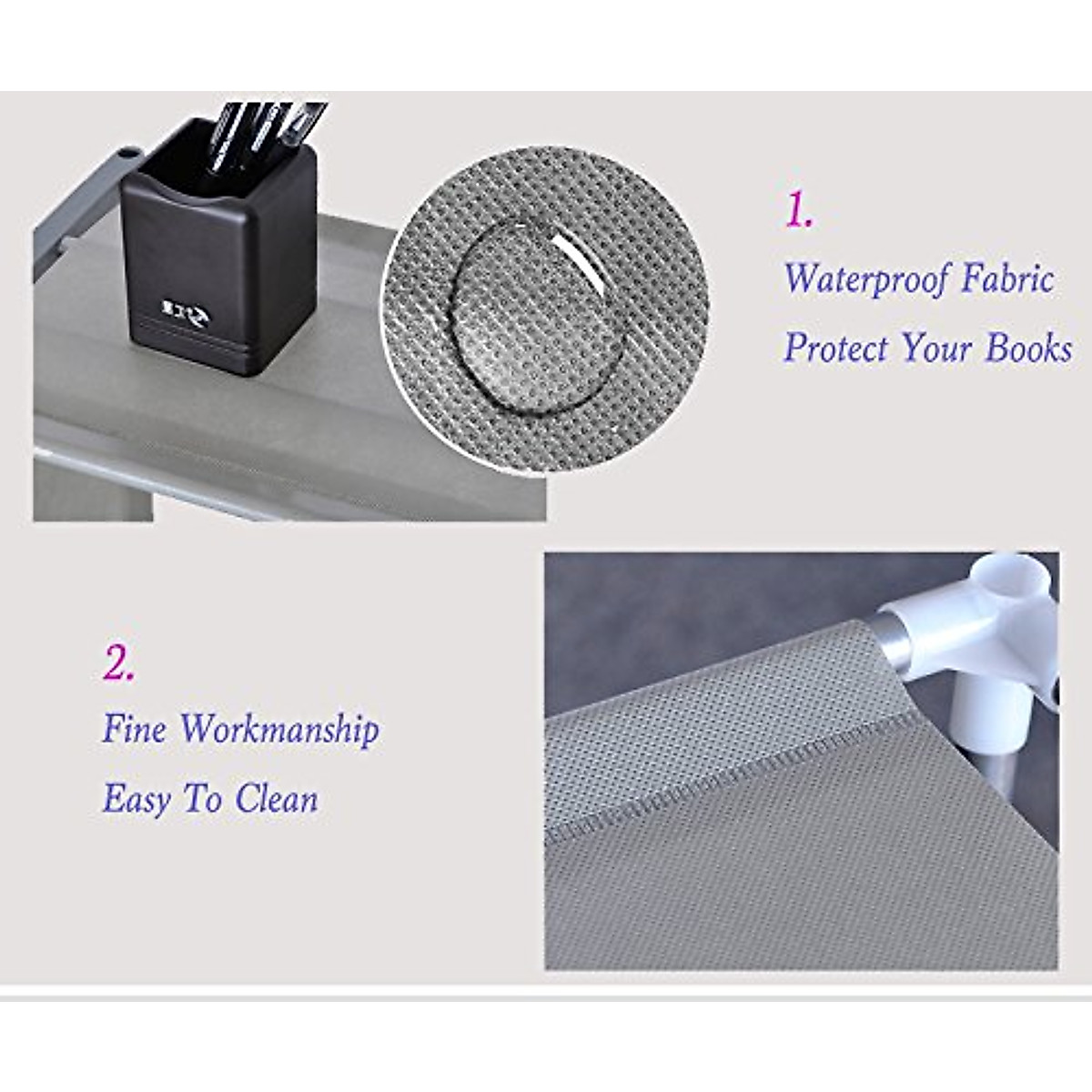 Angotrade Jaketen Bookshelf 9-Cubes Book Shelf Office Storage Shelf Plastic Storage Cabinet (Grey)