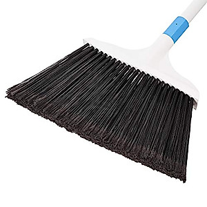 Amazon Basics Heavy-Duty Broom, Blue and White