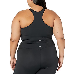 Amazon Essentials Women's Active Sculpt High Neck Racer Back Sports Bra Tank - Discontinued Colors, Black, 1X