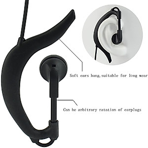 Retevis CP185 CP200D Earpiece, Compatible with Motorola CP100D GP300 GP2000 BRP40 RMU2040 RMU2080D RDU4100 RDU4160D DTR700 HYTTC610 Radios, Volume Adjustable Walkie Talkie Earpiece with Mic(10 Pack)