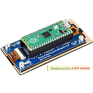 waveshare 2.9inch Capacitive Touch e-Paper Module for Raspberry Pi Pico, 296×128 Pixels, Black/White Two-Color, SPI / I2C Interface, Support Partial Refresh