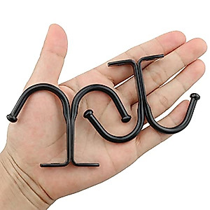 ITROLLE 8PCS Double Prong Ceiling Hook with Screws, Under Shelf Coat Hooks Bathroom Towel Bedroom Robe Hook for Closet Top Bathroom Kitchen Cabinet Garage Baseball Cap, Coat, Clothes and Jewelry