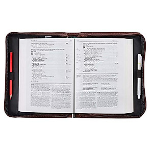 Christian Art Gifts Men's Classic Bible Cover Cross John 3:16, Brown Faux Leather, Medium