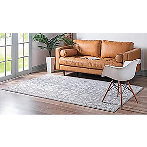 Rugs.com Boston Collection Rug – 3' x 5' Gray Low-Pile Rug Perfect for Living Rooms, Large Dining Rooms, Open Floorplans