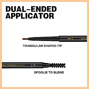 3 Pcs Waterproof Eyebrow Pencil Dark Brown, Premium Eye Brow Pencil Brn with Spoolie Brush, Longwearing for Perfect Brows, Professional, Precision, Defines, Universal Benefit Eyebrow Pencil, O'CHEAL