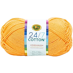 Lion Brand 24/7 Cotton Yarn Bundle - Creamsicle and White