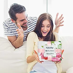 Baby Monthly Milestone Blanket Girl - Floral Newborn Month Blanket Personalized Shower Gift Soft Plush Fleece Photography Background Photo Prop Large Flower Blanket with Wreath Headband