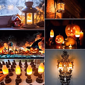 Baeyateda LED Flame Effect Light Bulb E26 Flickering Candle Light Bulbs Atmosphere Lamp for Home Gardens Wedding Party Halloween Christmas 2pcs