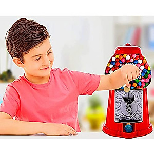 Gumball Machine for Kids 8.5" - Coin Operated Bubble Gum Machine and Toy Bank - Candy Machine Dispenser Includes 85 Gum Balls - Great Candy Dispenser Machine Gift Toys for Girls and Boys - 8.5" (Blue)