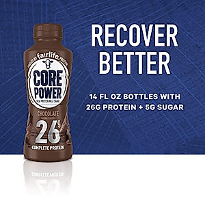 Fairlife Core Power 26g Protein Milk Shakes, Ready To Drink for Workout Recovery, Chocolate, 14 Fl Oz (Pack of 12)