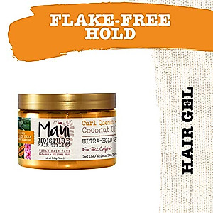 Maui Moisture Curl Quench + Coconut Oil Ultra-Hold Gel, for Curly Hair Styling, Vegan, No Drying Alcohols, Paraben Free, Silicone Free, 12 Ounce
