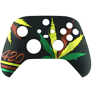 eXtremeRate Replacement Shell for Xbox Series X & S Controller - Unleash Your Style - Leaf Custom Acessories Skin Cover Front Housing Cover for Xbox Core Controller Wireless [Control NOT Included]