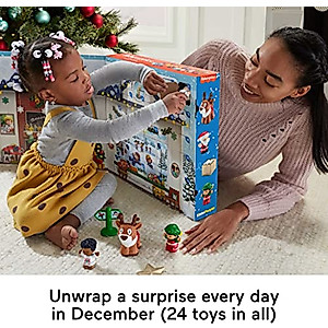Fisher-Price Little People Advent Calendar, Christmas playset, 24 Toys for Pretend Play, Gift for Toddlers and Preschool Kids Ages 1 to 5 Years