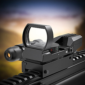 Feyachi RSL-18 Reflex Sight - 4 Reticle Red & Green Dot Sight Optics with Integrated Red La-ser Sight Less Than 5mW Output