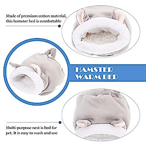 ibasenice Guinea Pig Bed Hamster Warm Bed Fleece Cave Bed Bearded Dragon House Warm Habitat Hut for Ferret Rat Mini Small Animal, 1pc