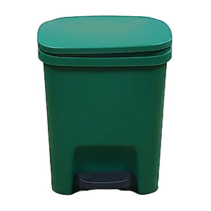 DNCG Step-On Trash Can, Kitchen Garbage Bin with Soft Close Lid, Waste Bin Protection, Rectangular Trash Can Foot Pedal Operation for Bathroom, Kitchen, Refer to description, olive green