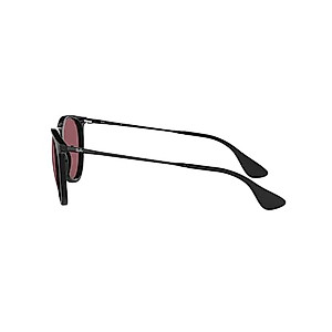 Ray-Ban RB4171 Erika Round Sunglasses, Black/Polarized Purple, 54 mm