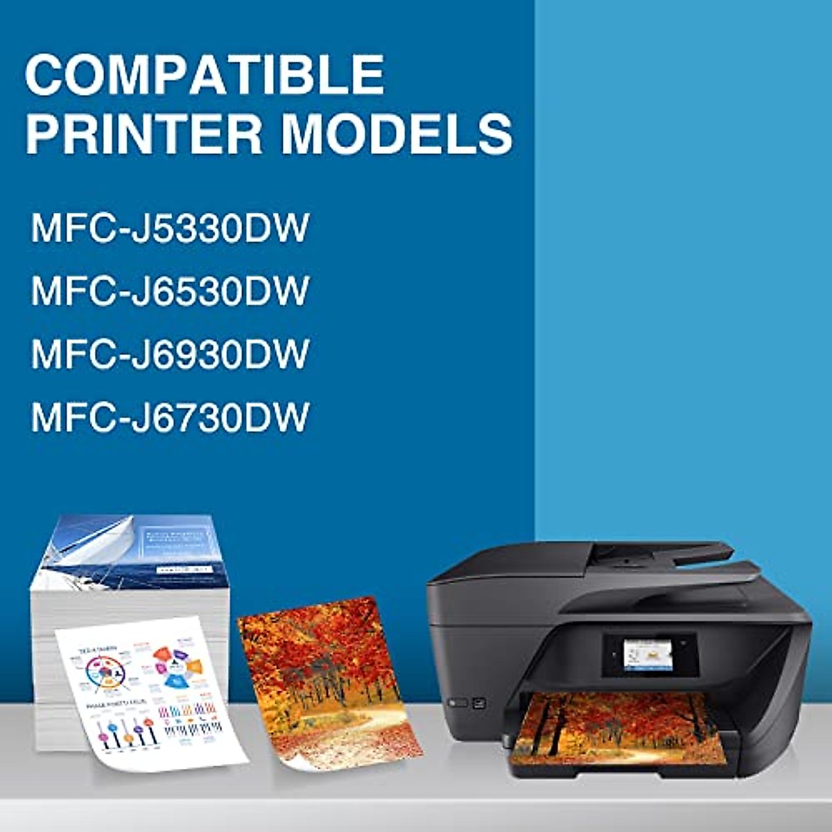 Paeolos Compatible LC3019XXL Ink Cartridge BK/C/M/Y Replacement for Brother LC3017 LC3019 XXL Use with MFC-J5330DW MFC-J6530DW MFC-J6930DW MFC-J6730DW Inkjet Printers, 9 Packs (2CMY & 3BK)