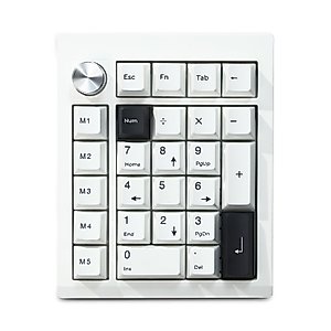 FKZ GMK26 Mechanical Numpad,Gasket QMK/VIA Macro Numeric Keypad Hot Swap Wireless 2.4G/BT5.0/Wired USB-C RGB Backlit 26 Keys Mini Protable Number Keyboard Programmable for Win/Mac/Gaming (White)